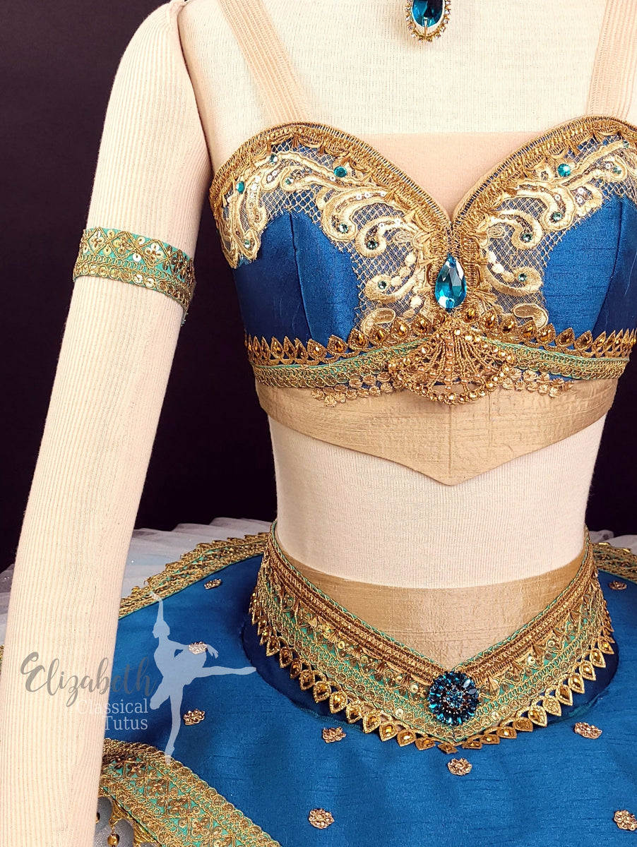 Le Corsaire Odalisque Teal & Gold Tassel Pleated Tutu – Classical Tutus