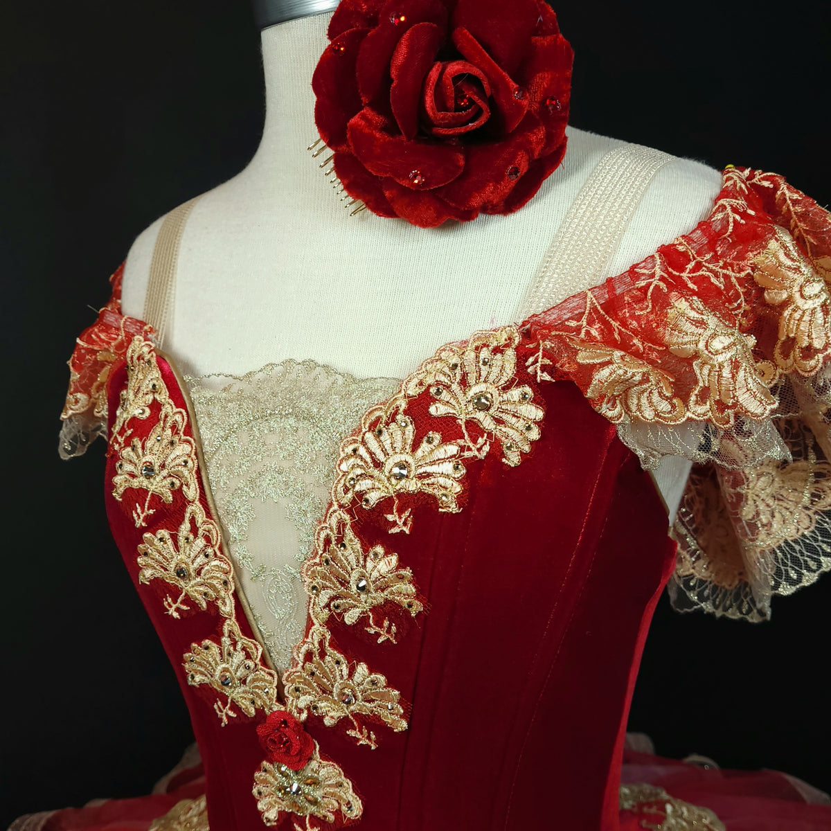 Scarlet Red & Gold Paquita Professional Tutu – Classical Tutus