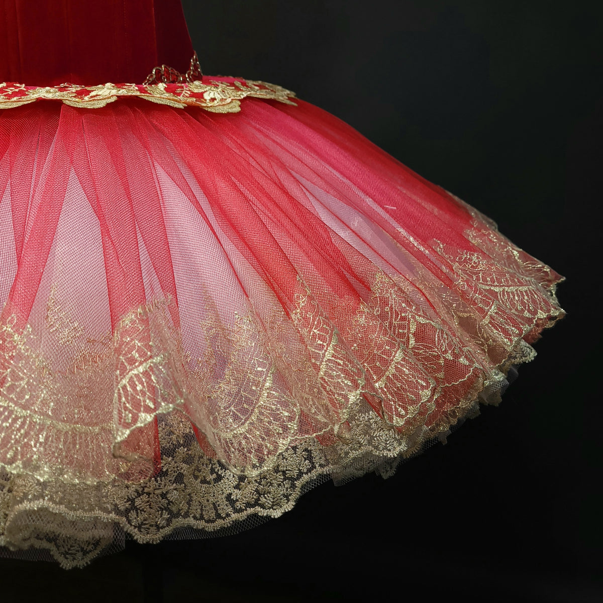 Scarlet Red & Gold Paquita Professional Tutu – Classical Tutus