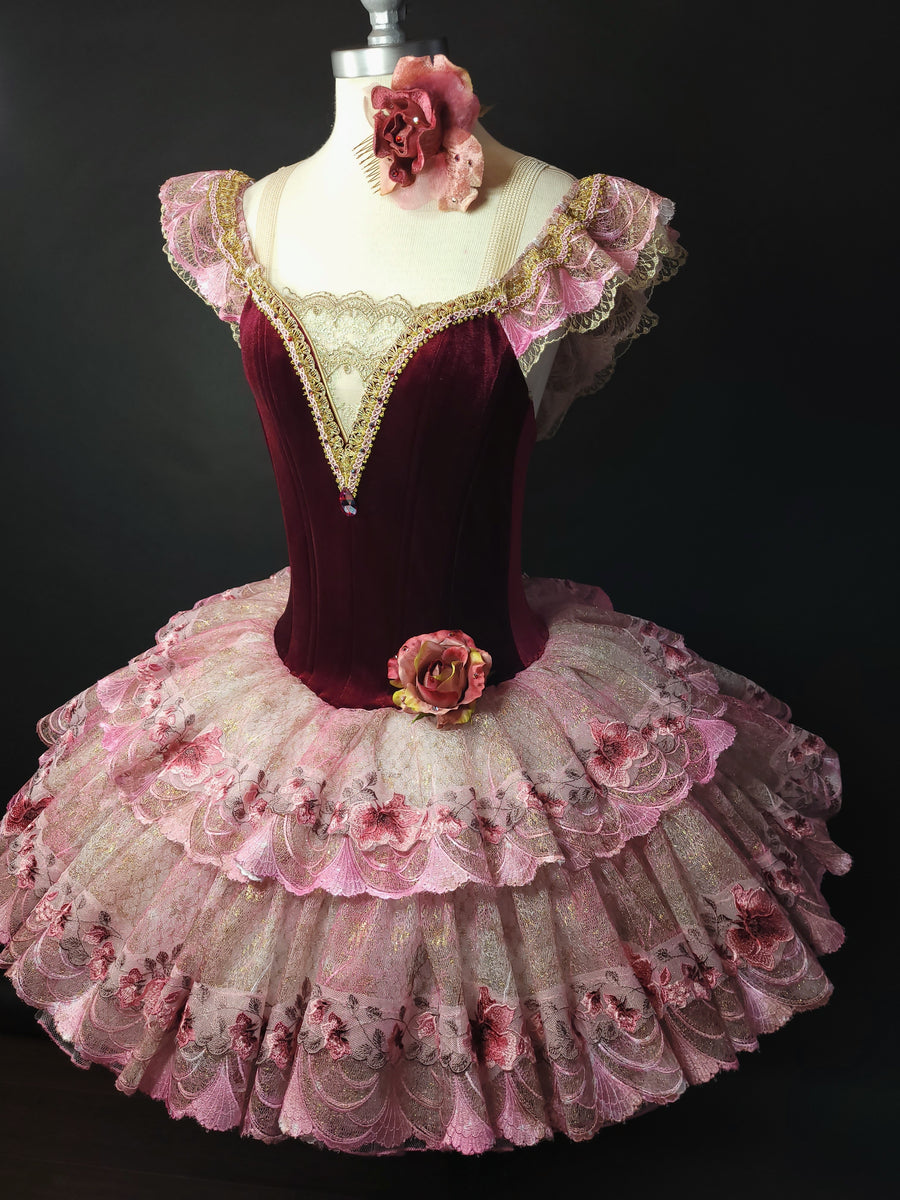 Paquita Tiered Plum & Gold Short Bell Tutu – Classical Tutus